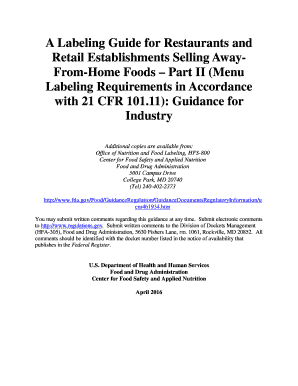 Fillable Online fda A Labeling Guide for Restaurants and Retail ...