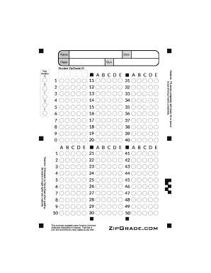 Fillable Online Student ZipGrade ID Fax Email Print - pdfFiller