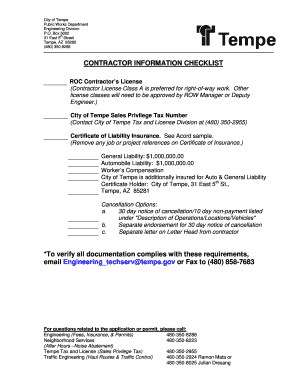 Fillable Online tempe Fillable Insurance Packet Requirements Fax Email ...