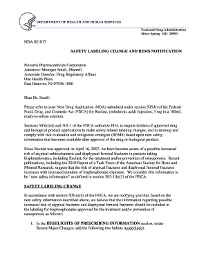 Fillable Online fda REMS Letter (PDF - 92KB) - fda Fax Email Print ...