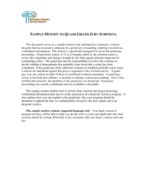 Federal Grand Jury Subpoena Quash - Fill and Sign Printable Template Online