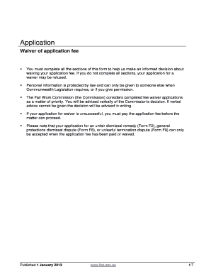 Fillable Online fwc gov Waiver of application fee - fwc gov Fax Email ...