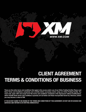 Fillable Online XM, Client Agreement - Terms and Conditions of Business ...