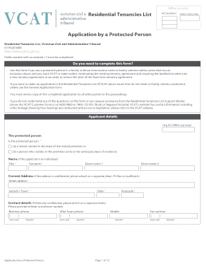 Fillable Online Application by a protected person (PDF 1.6MB) (12 pages ...