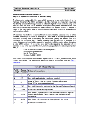 Fillable Online rrb Employer Reporting Instructions - BA-9 Format ...