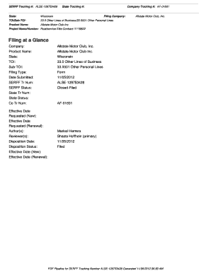 Fillable Online SERFF Tracking #: ALSE-128753428 Fax Email Print ...
