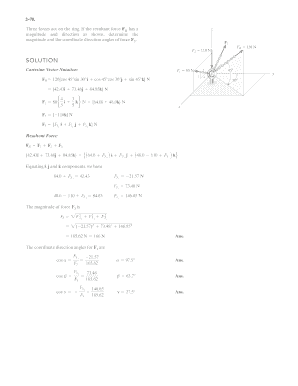 Three Forces Act On The Ring Determine The Magnitude And Coordinate Direction Angles Of The ...