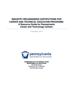 Fillable Online Industry-Recognized Certifications for Career and ...