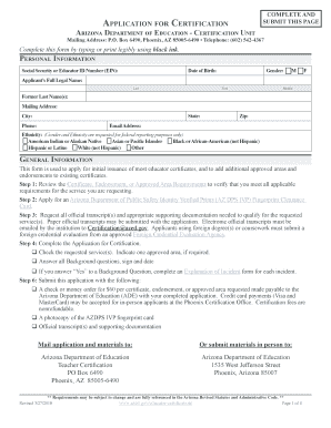 Fillable Online Application for Certification - CMS - Arizona ...