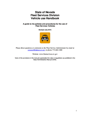 Fillable Online Vehicle Use Manual Fax Email Print - pdfFiller