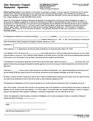 Fillable Online portal hud Debt Resolution Program - portal hud Fax ...