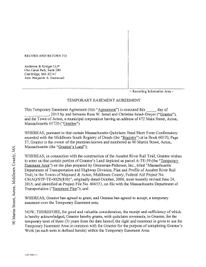Fillable Online TEMPORARY EASEMENT AGREEMENT This Temporary Easement ...