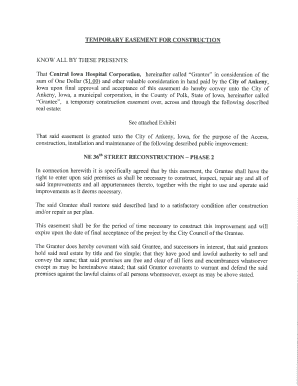 Fillable Online Temporary Easement Fax Email Print - pdfFiller