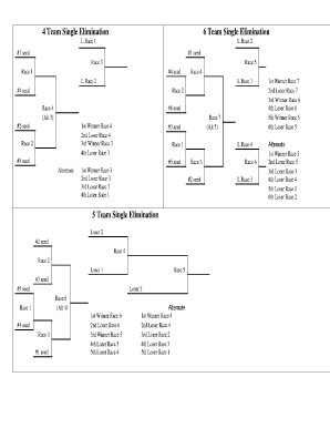 Fillable Online 4 Team Single Elimination 6 Team Single Elimination 5 ...