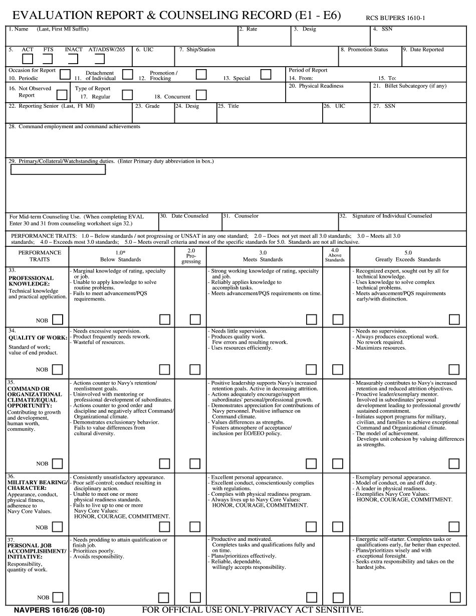 Manage Documents Using Our Editable Form For Navy Evaluation Report Form