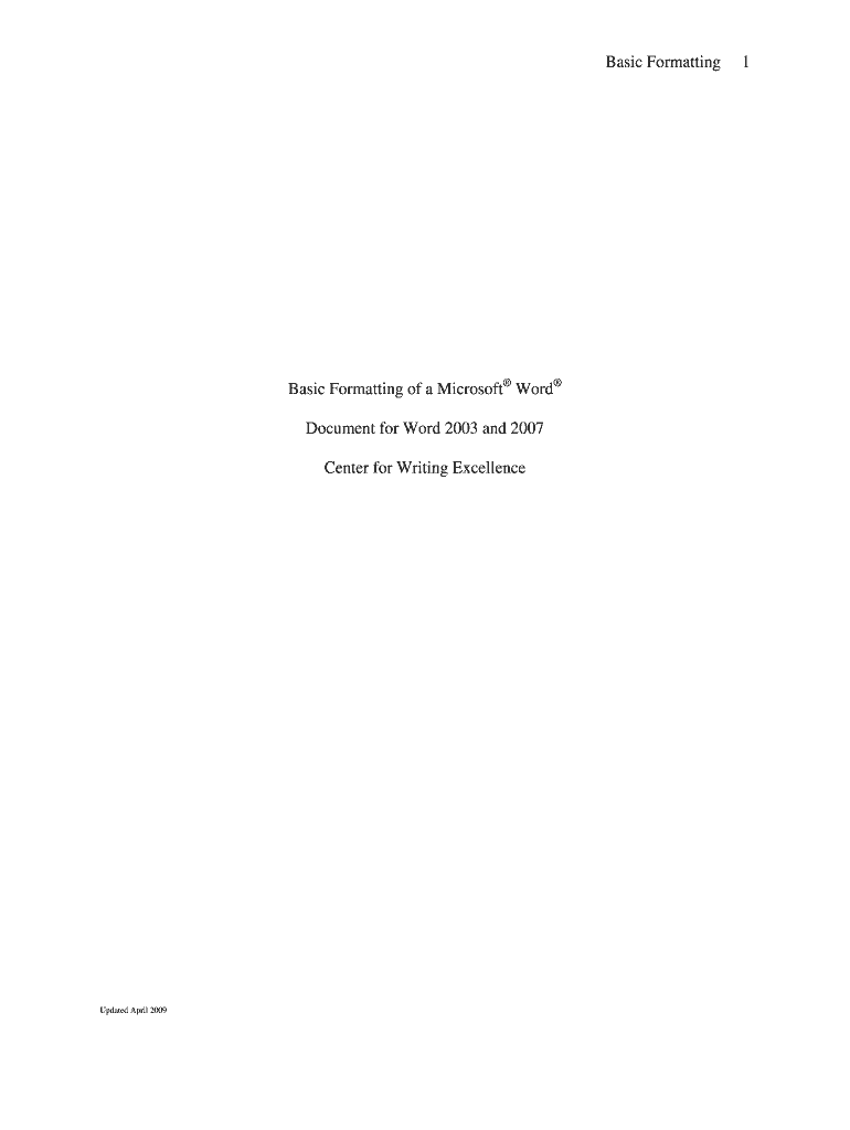 Fillable Online etsu Basic Formatting - etsu Fax Email Print - pdfFiller