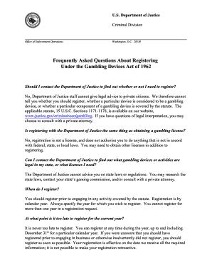 Fillable Online justice Frequently Asked Questions - Department of ...