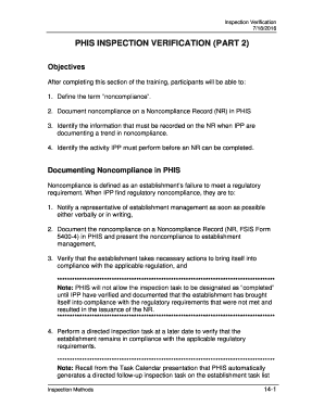 Fillable Online fsis usda Inspection Methods Training - PHIS Inspection ...