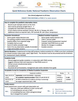 Fillable Online hse Quick Reference Guide: National Paediatric ...