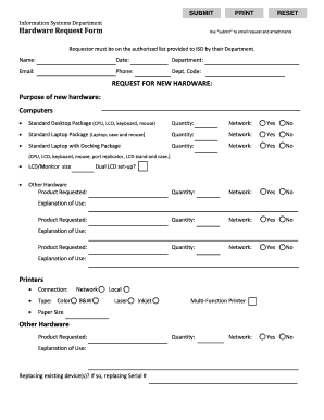 Fillable Online Hardware Request Form - New Fax Email Print - pdfFiller