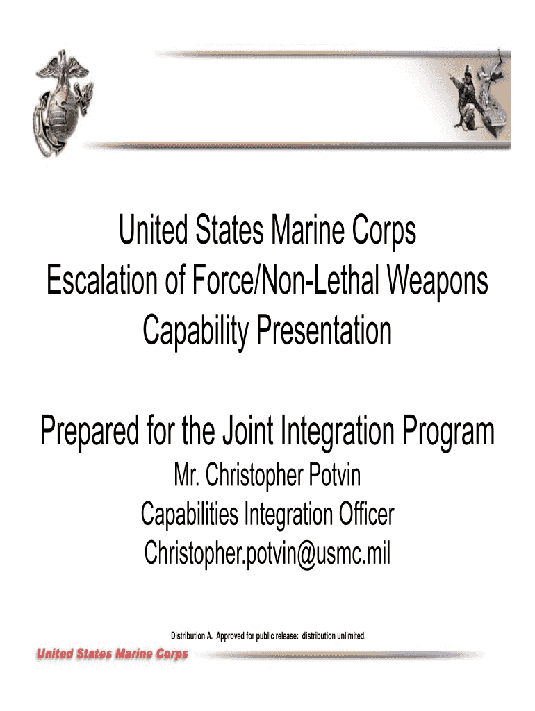 Fillable Online jnlwp defense United States Marine Corps Escalation of ...