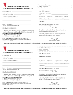 Fillable Online fcps JAMES MADISON HIGH SCHOOL - fcps Fax Email Print ...