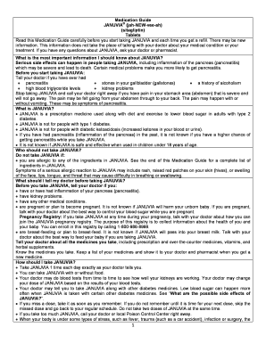 Fillable Online Medication Guide (jah-NEW-vee-ah ... - Merck.com Fax ...