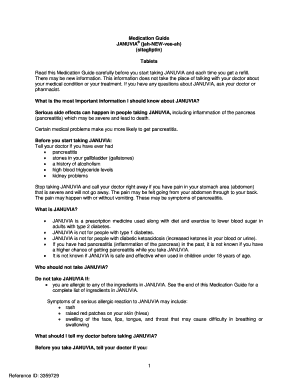 Fillable Online fda Januvia medication guide. Januvia (sitagliptin ...