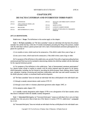 Fillable Online revisor mn chapter 257c de facto custodian and ...
