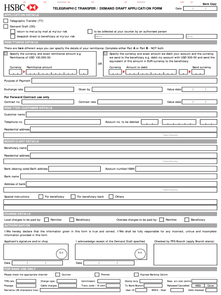Hsbc Singapore Telegraphic Transfer Form Fill Online Printable Hsbc Singapore Telegraphic Transfer Form Fill Online Printable