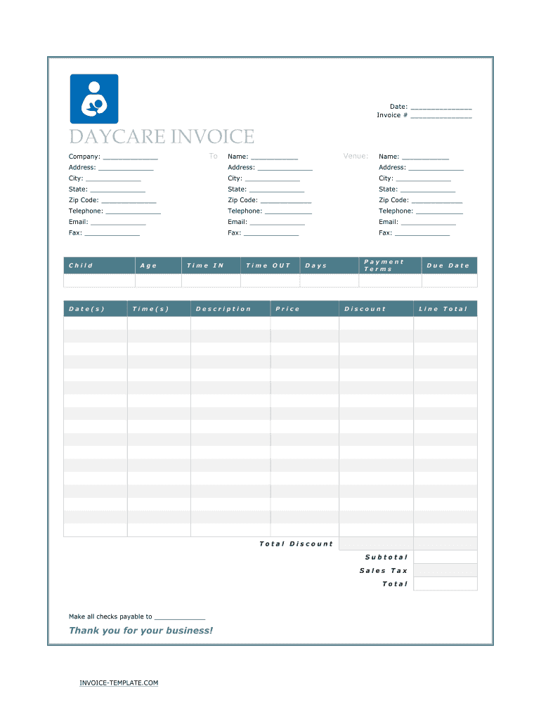 Fillable Online daycare-invoice-template.doc Fax Email Print - pdfFiller