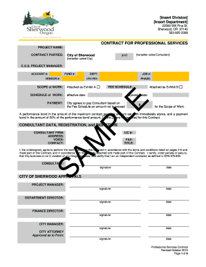 Fillable Online Sample Professional Services Contract Fax Email Print ...