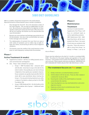 Fillable Online SIBO DIET GUIDELINES Fax Email Print - pdfFiller