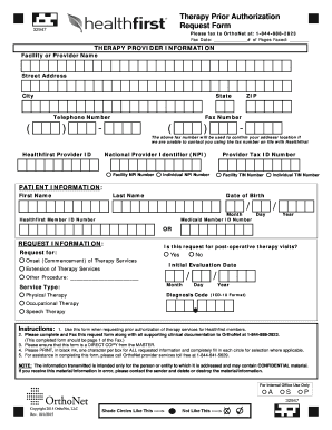 Fillable Online Therapy Prior Authorization Fax Email Print - pdfFiller