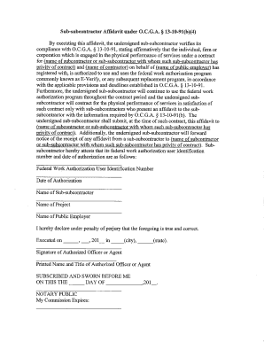 Fillable Online audits ga Sub-subcontractor Affidavit - audits ga Fax ...