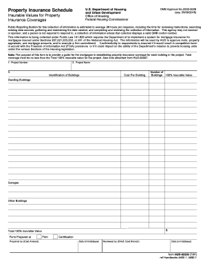 Fillable Online portal hud Property Insurance Schedule Fax Email Print ...