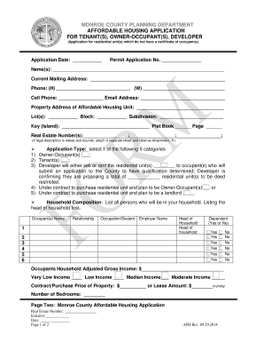 Fillable Online Affordable Housing Application Fax Email Print - pdfFiller
