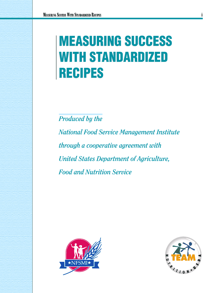 Fillable Online MEASURING SUCCESS WITH STANDARDIZED RECIPES ... Fax ...