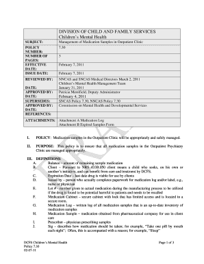 Fillable Online Management of Medication Samples in Outpatient Clinic ...