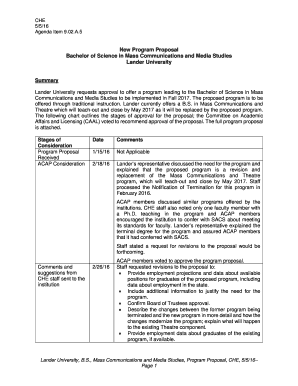 Fillable Online che sc Lander University, B.S., Mass Communications and Media Studies - che sc ...