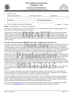 Fillable Online reginfo DNA Collection Consent Form (Laboratory Test ...