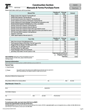 Fillable Online oregon Construction Section Manuals & Forms Purchase ...