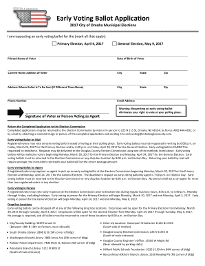 Fillable Online I am requesting an early voting ballot for the (mark all that apply): Fax Email ...