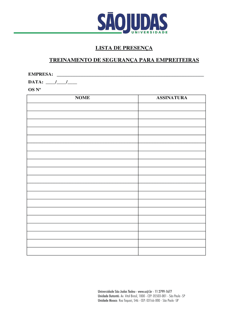 Fillable Online LISTA DE PRESEN A Fax Email Print - pdfFiller