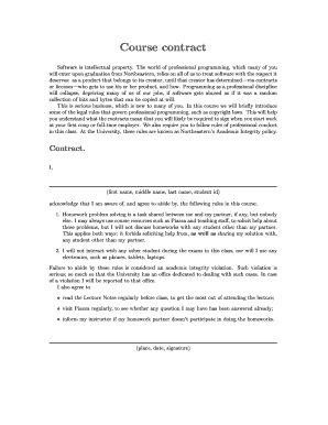 Fillable Online ccs neu Course contract - ccs neu Fax Email Print ...