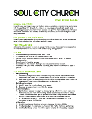 Fillable Online Small Groups Leader JOB DESCRIPTION Fax Email Print ...