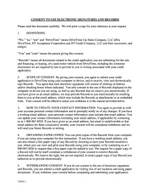 Fillable Online Consent To Use Electronic Signatures And Records Fax ...