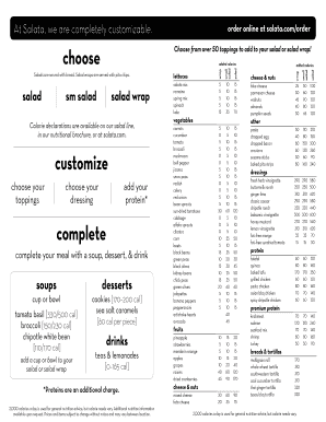 Fillable Online At Salata, we are completely customizable Fax Email ...