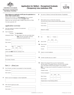 Fillable Online Form 1276 - Department of Immigration and Border ...
