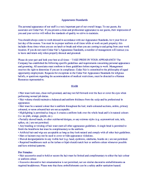Fillable Online Appearance Standards Fax Email Print - pdfFiller